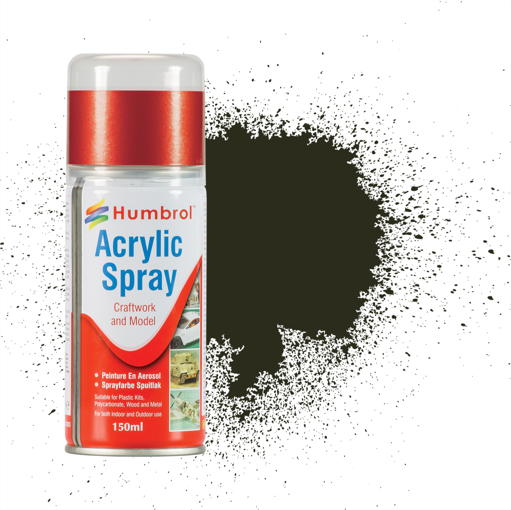 Humbrol 150ml Spray Paint - Acrylic Enamel Matt Satin Gloss Effect ...