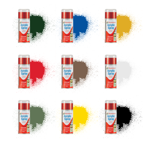 Humbrol 150ml Spray Paint - Acrylic Enamel Matt Satin Gloss Effect ...